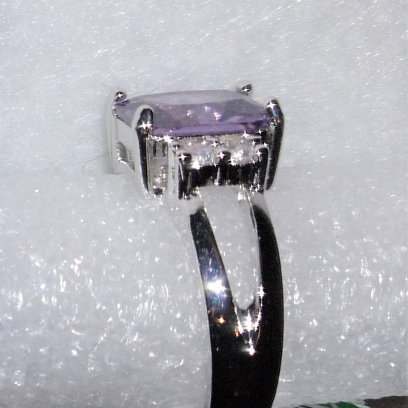 Jewelry | Brand New Beautiful Purple Princess Cut Cz White Gold Filled ...